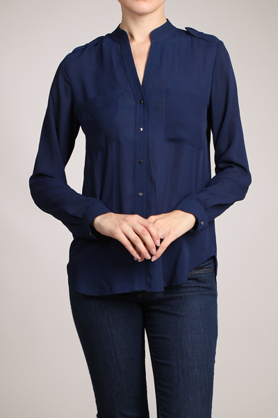 Blue Long Sleeve Blouse on Luulla